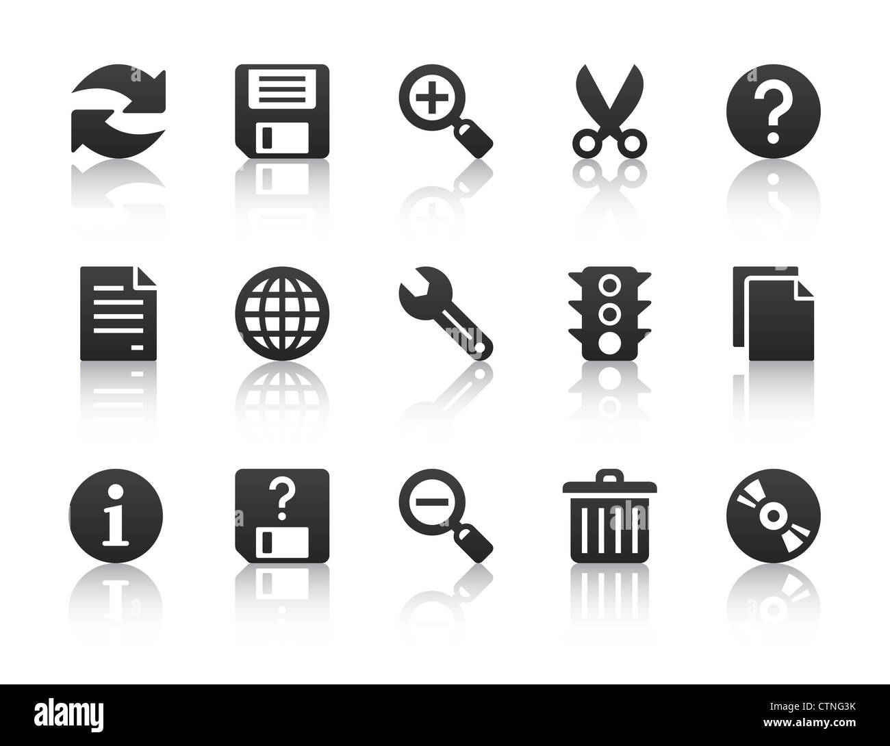 black universal software icons Stock Photo - Alamy