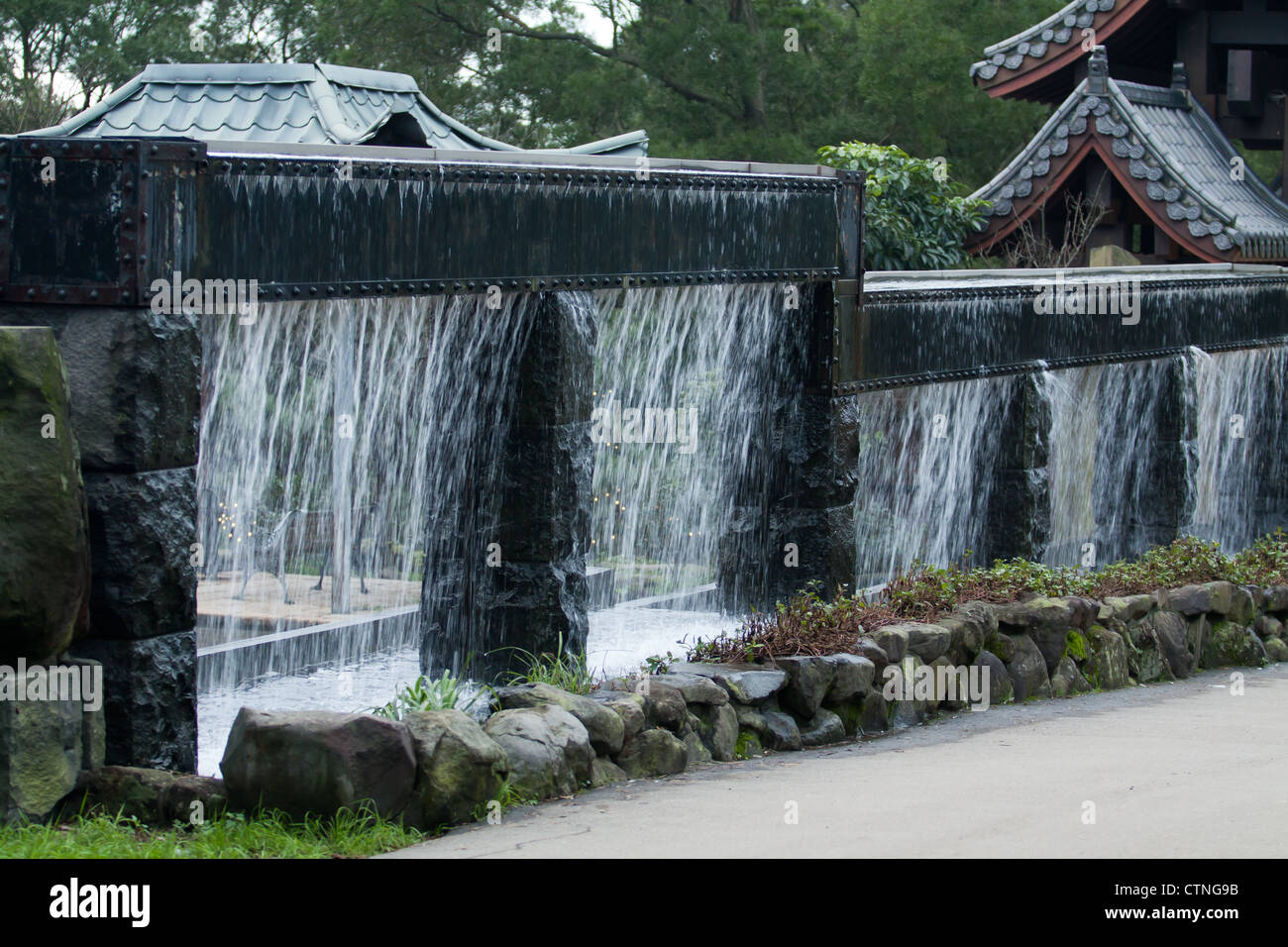 Wall of Water at Temple Stock Photo - Alamy