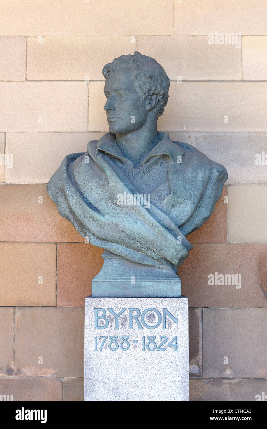 a bust sculpture of lord Byron Stock Photo - Alamy