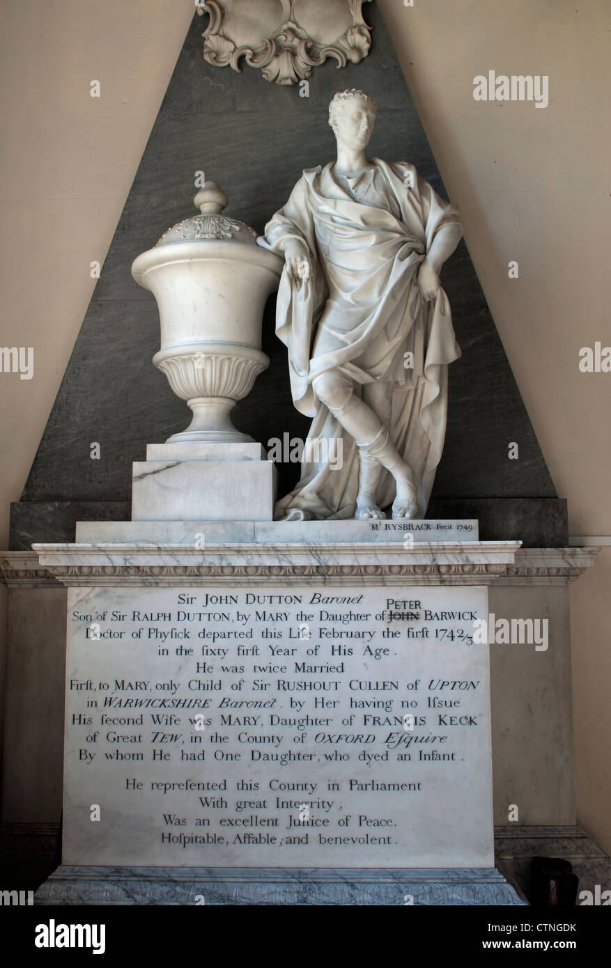 Sir John Dutton tomb, Sherborne church, Gloucestershire, UK Stock Photo ...