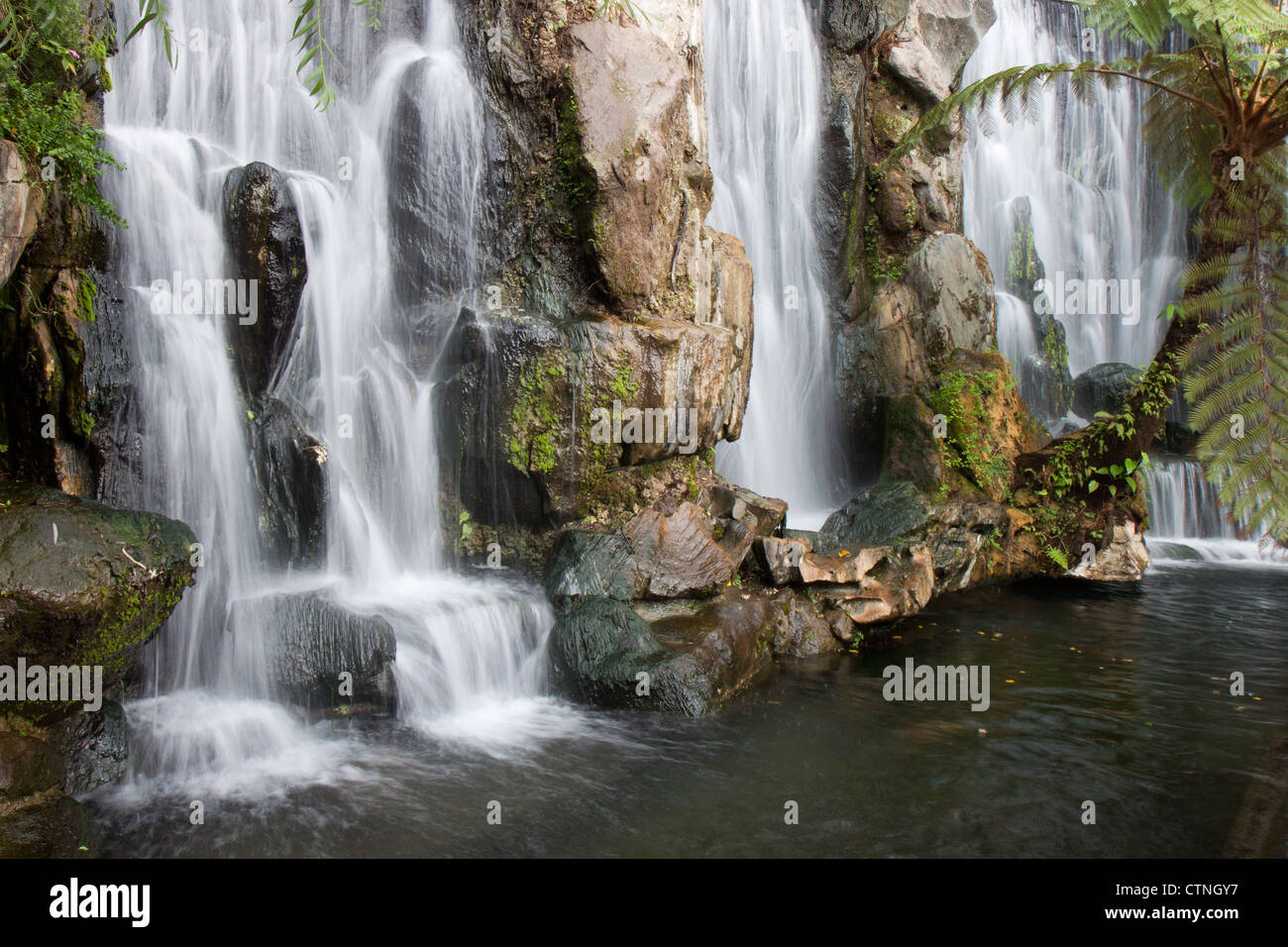Waterfall at the temple Stock Photo - Alamy