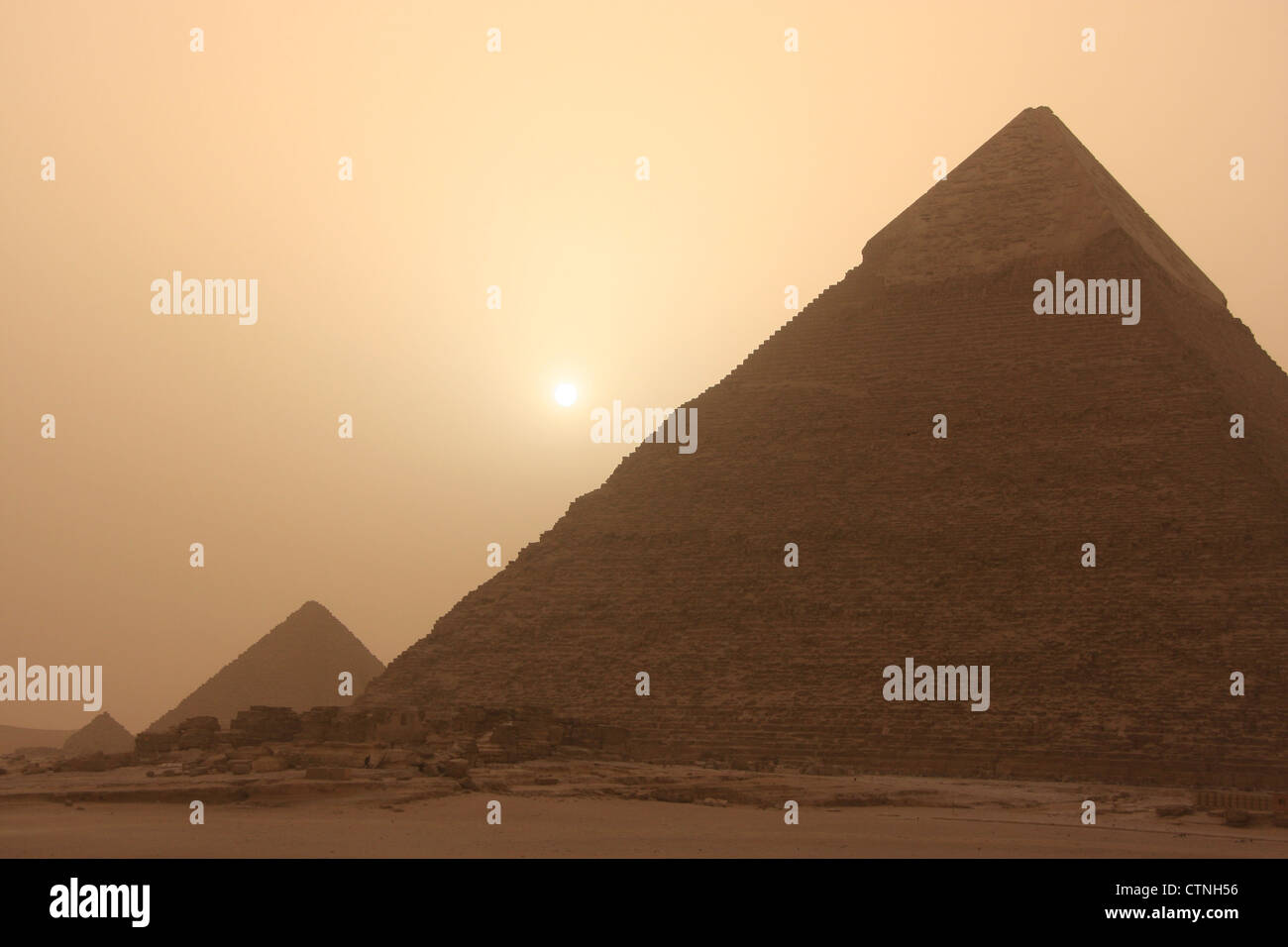 Pyramid of Khafre at sand storm, Cairo, Egypt Stock Photo - Alamy