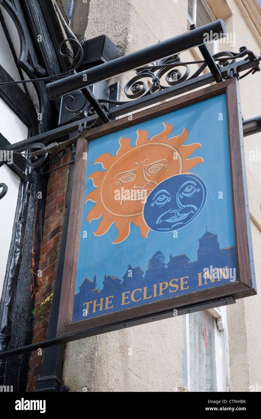 Eclipse Inn Pub Sign; Winchester, Hampshire; England; UK Stock Photo ...