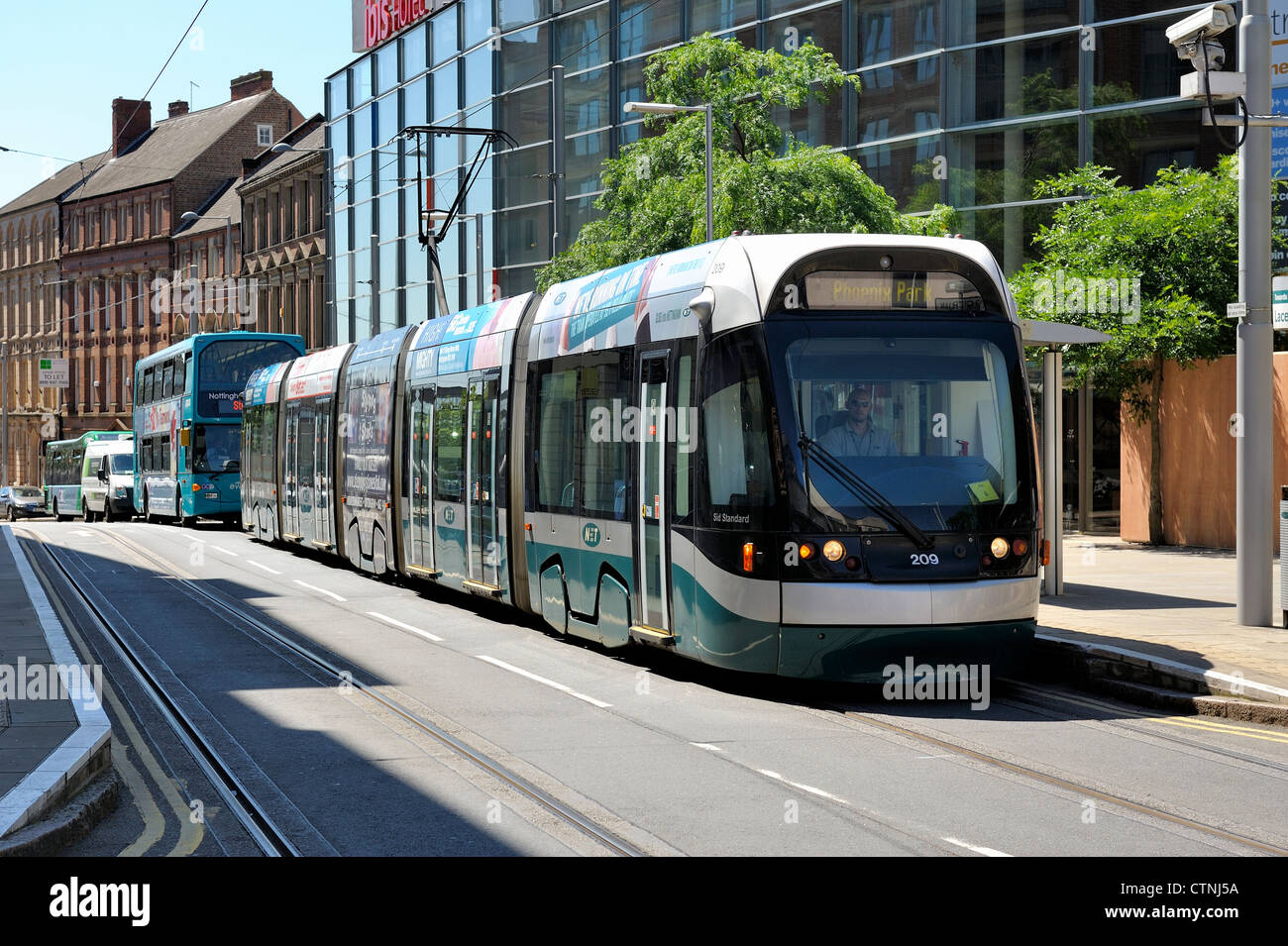 nottingham express transit tram in the city centre england uk Stock ...