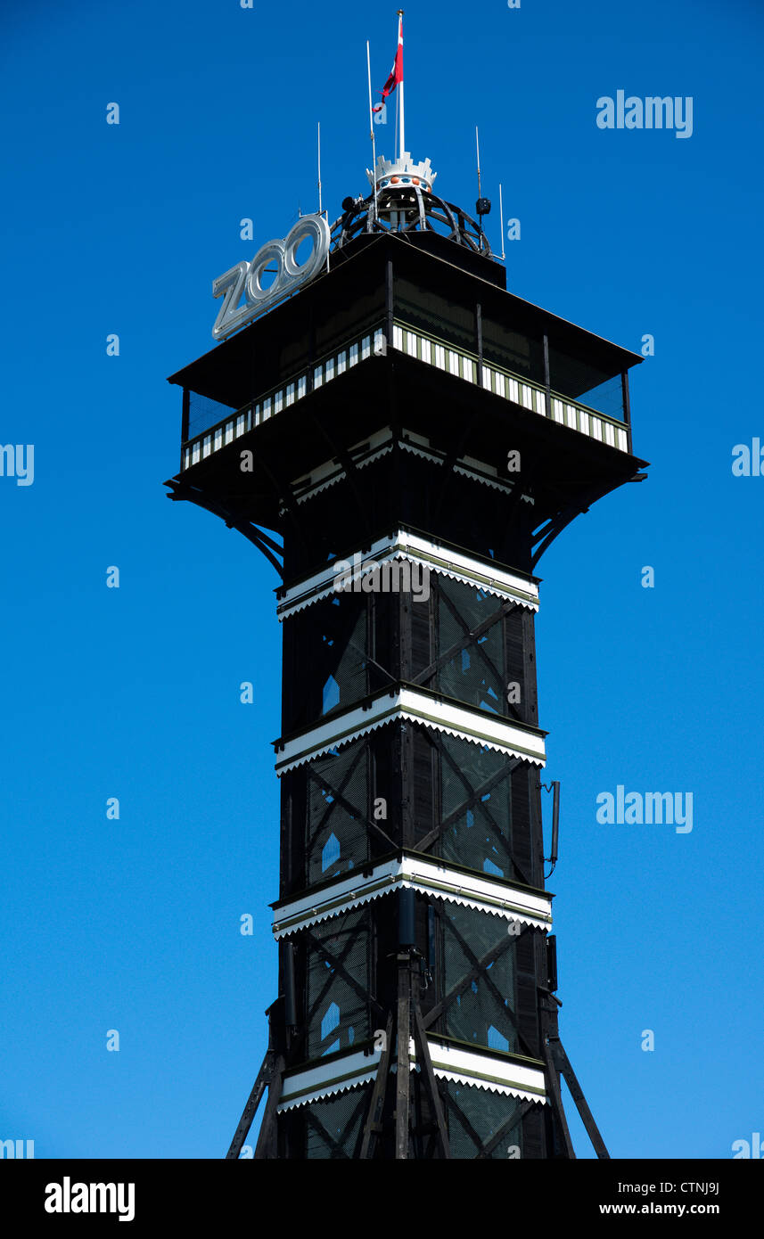 The iconic tower of Copenhagen Zoo. The Zoo is on top of the highest ...