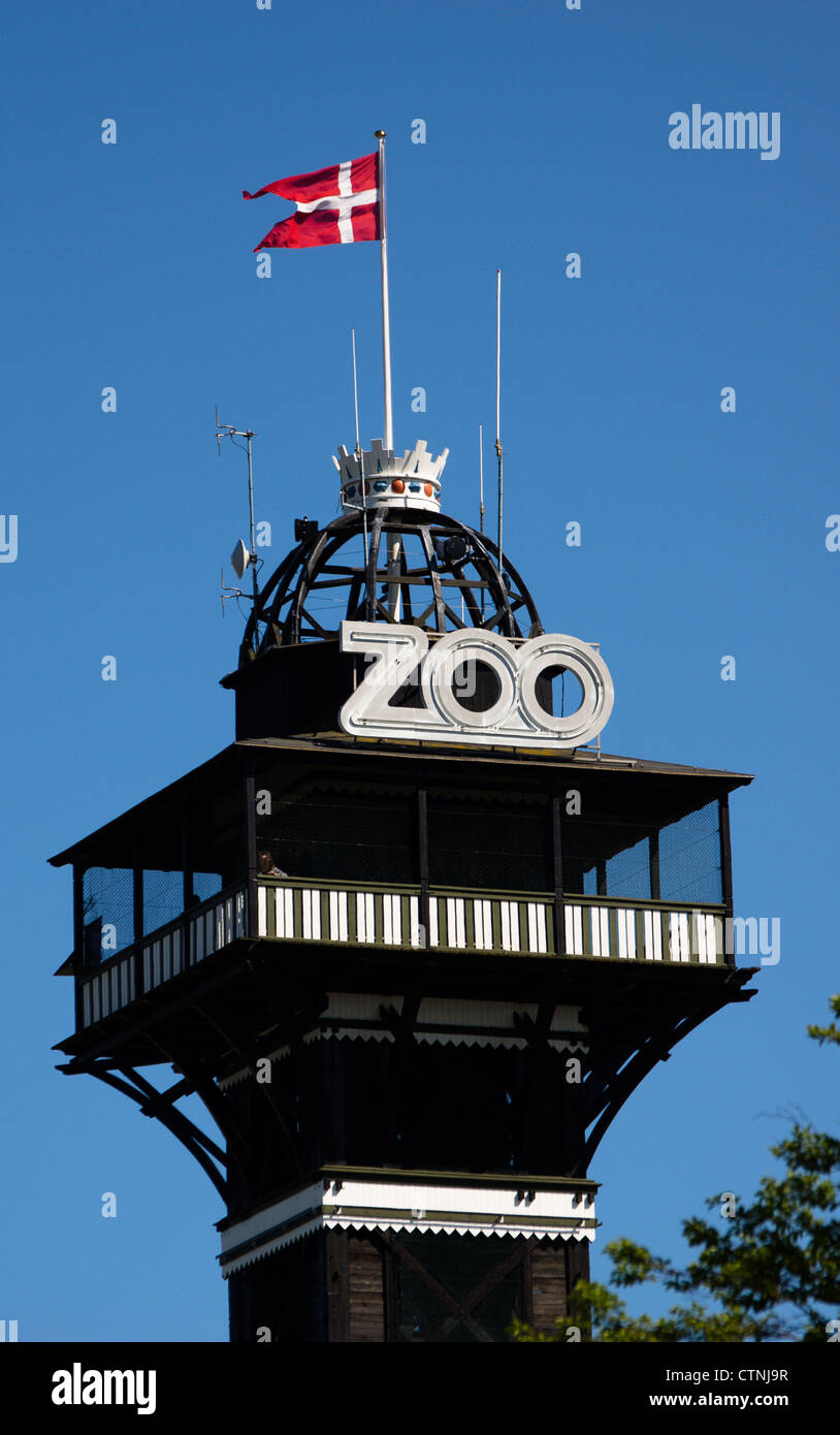 The iconic tower of Copenhagen Zoo. The Zoo is on top of the highest ...