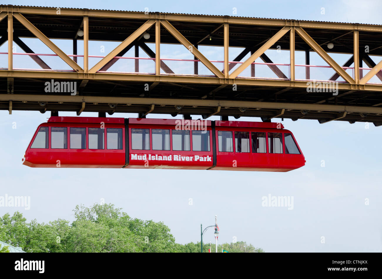 Tennessee, Memphis. Mud Island River Park overhead tram Stock Photo - Alamy