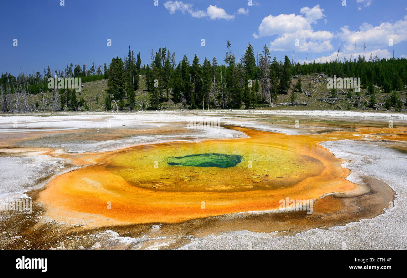 Chromatic Pool in Upper Geyser Basin, Yellowstone National Park ...