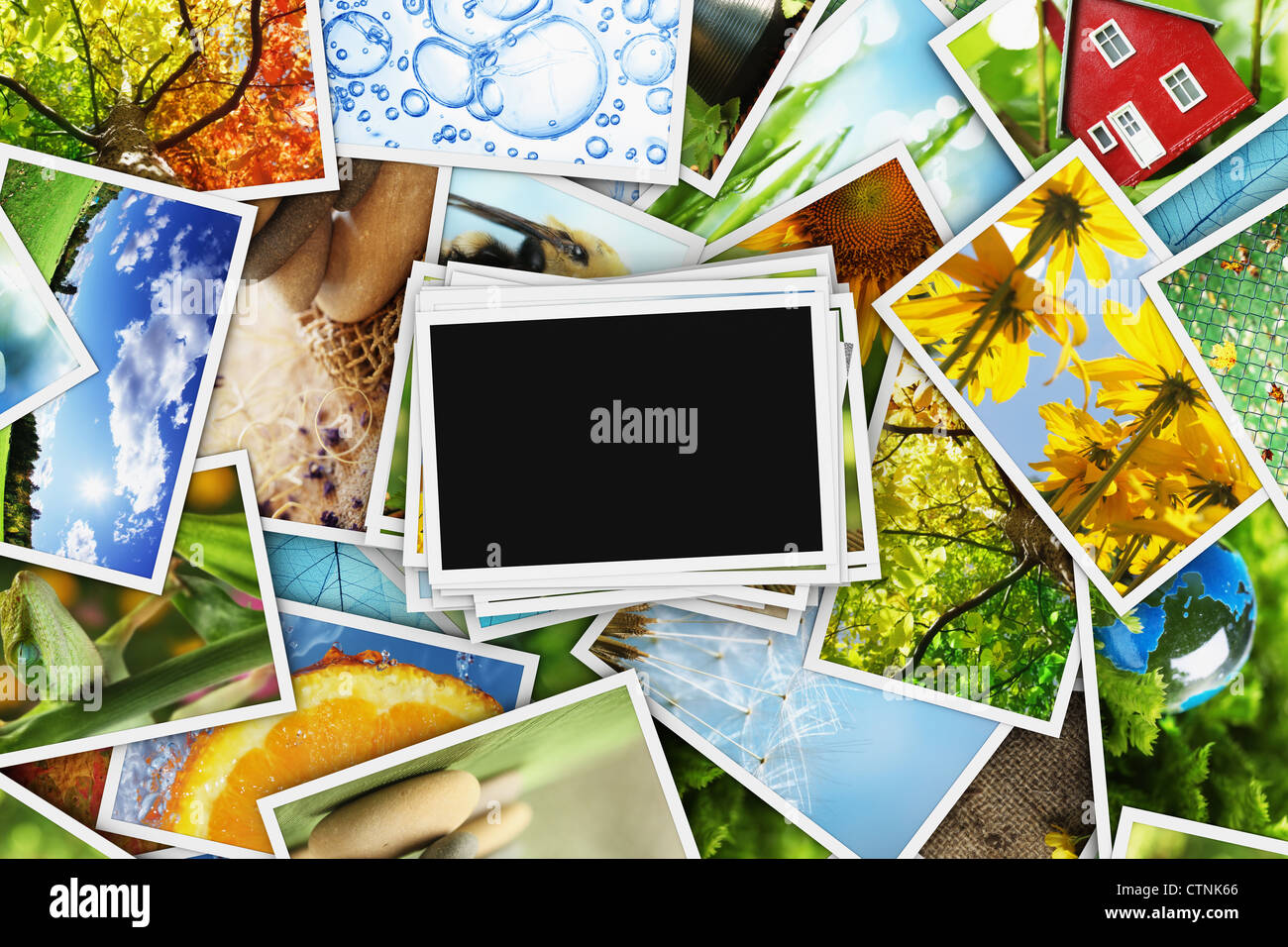 Collection of photos with an empty photo Stock Photo - Alamy