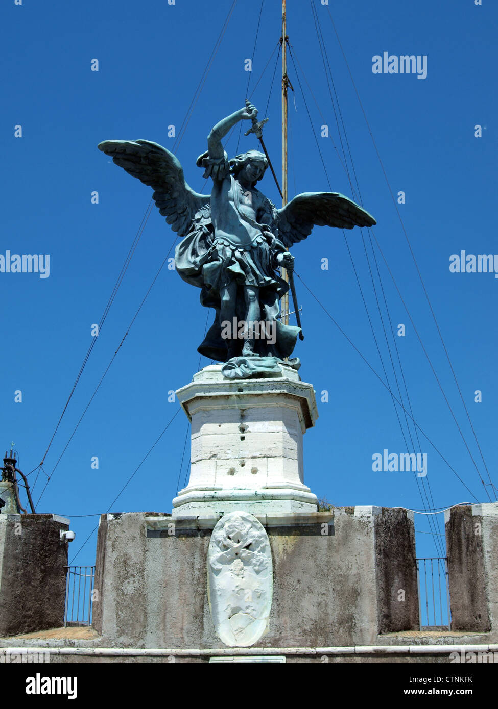 The bronze statue of Saint Michael at Castel Sant'Angelo in Rome ...