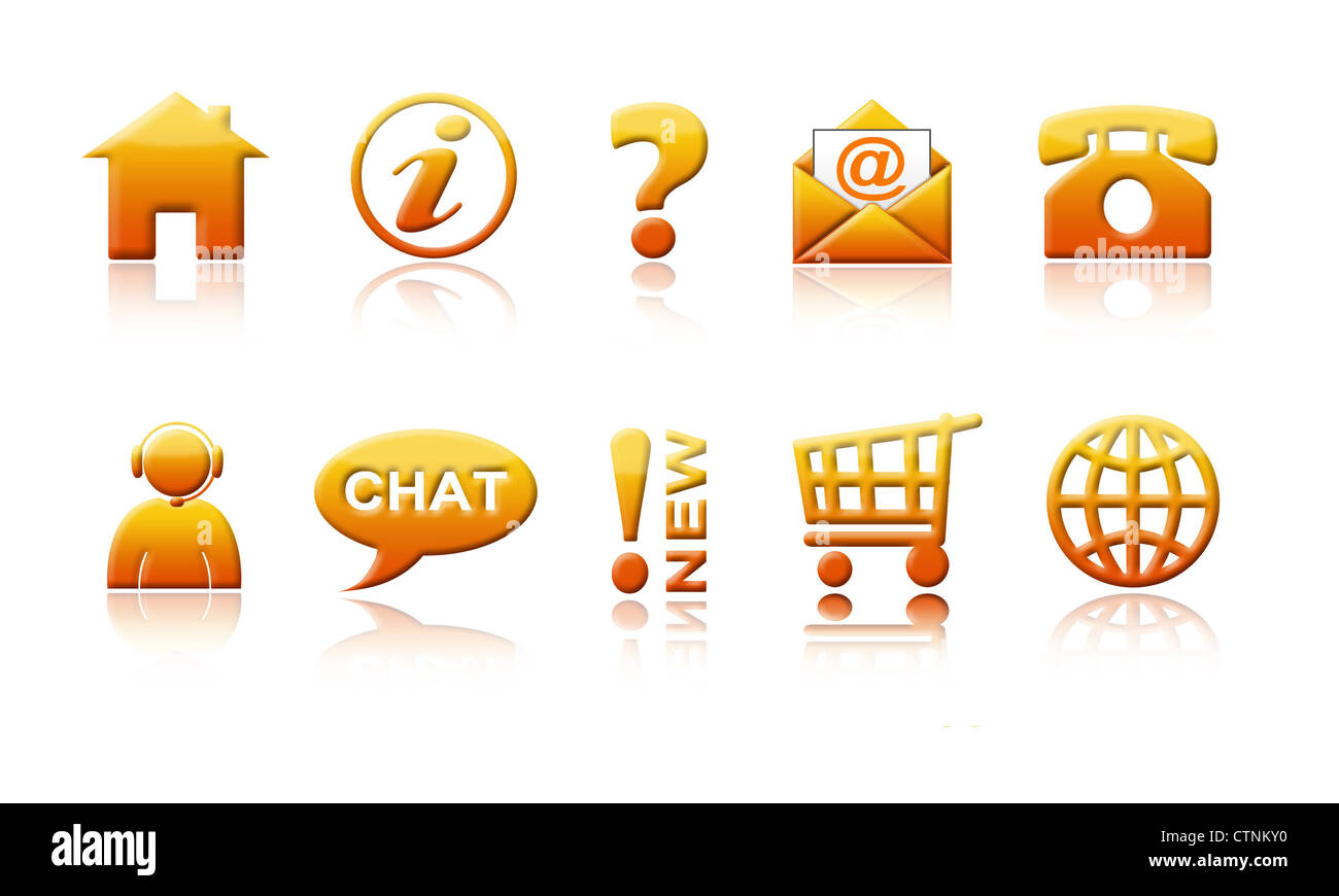 Web icons collection - yellow Stock Photo - Alamy