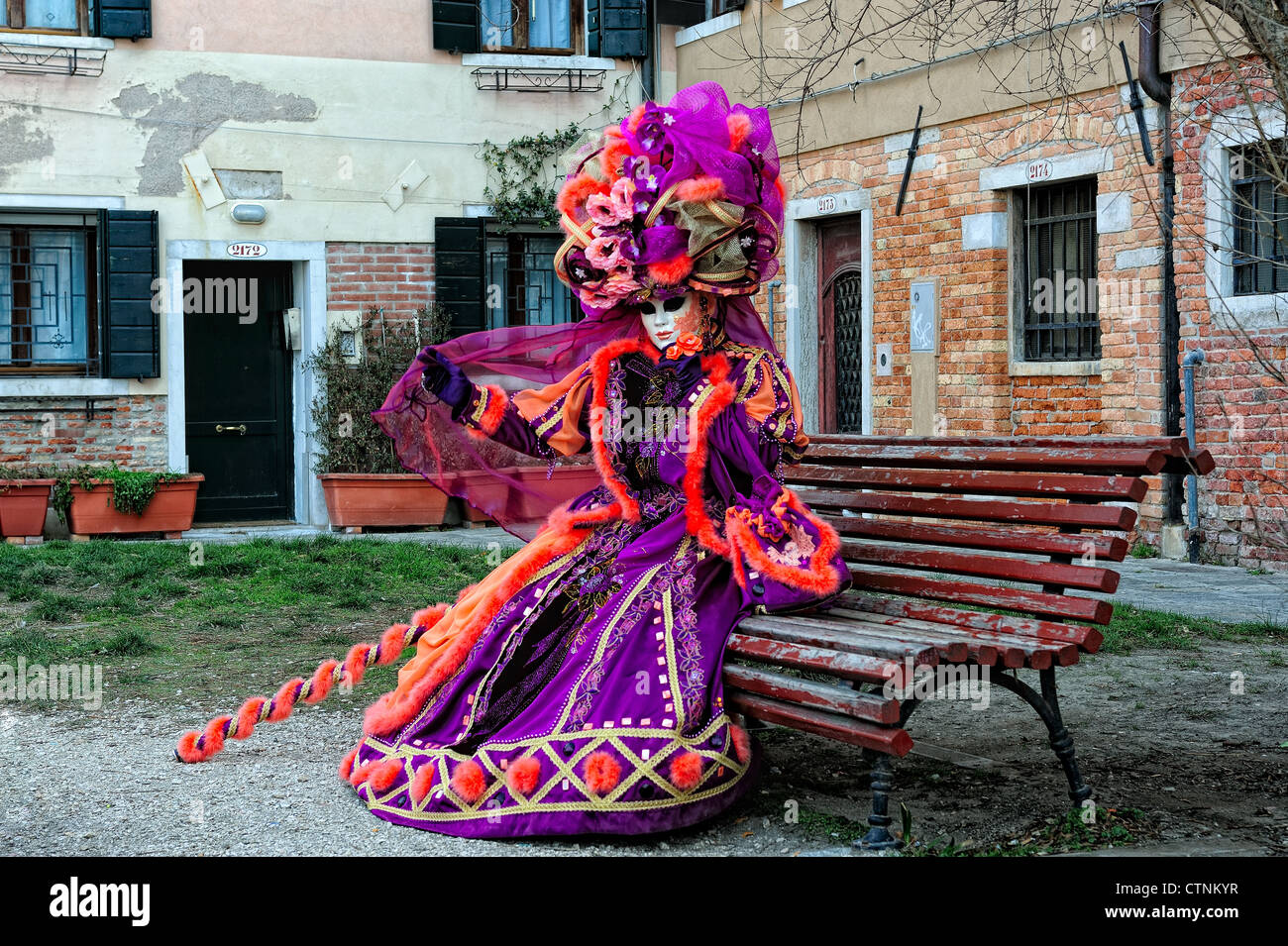 Masked participant during Carnival in the Arsenal District, Venice ...