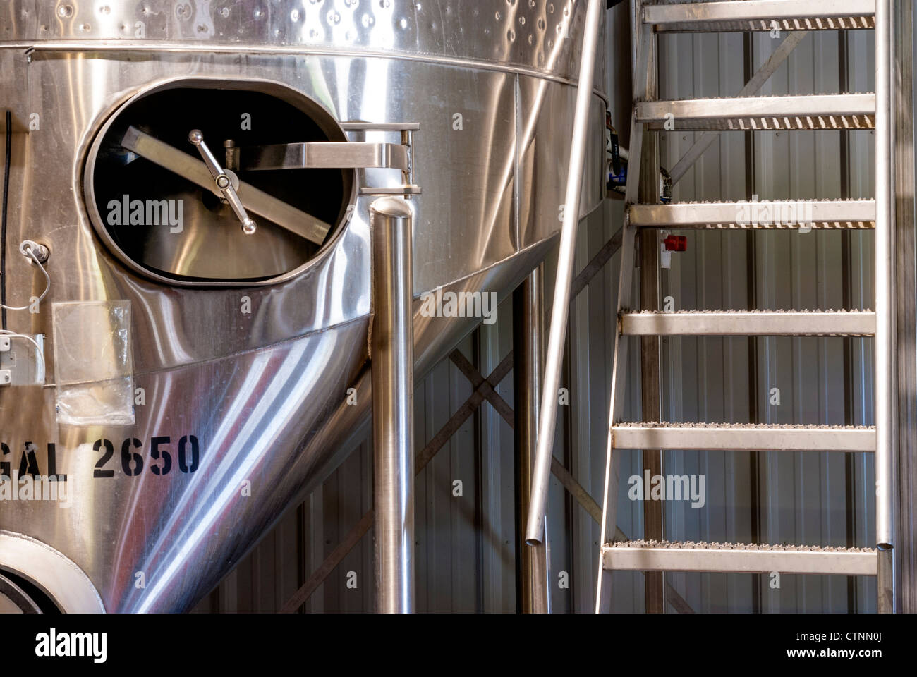 Empty and ready to fill with wine is this wine making vat Stock Photo ...