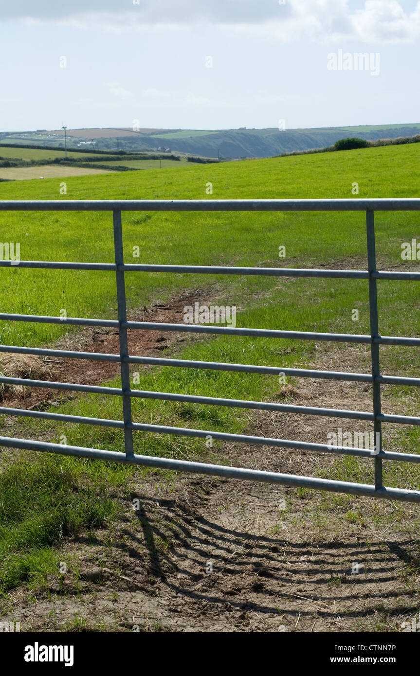A gate overlooking the countryside Stock Photo - Alamy