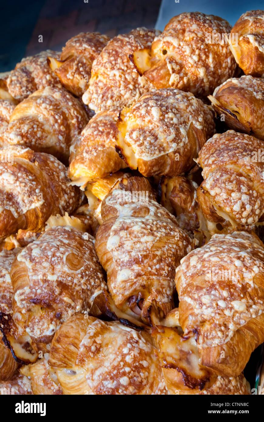An assortment of rolls on display for breakfast Stock Photo - Alamy