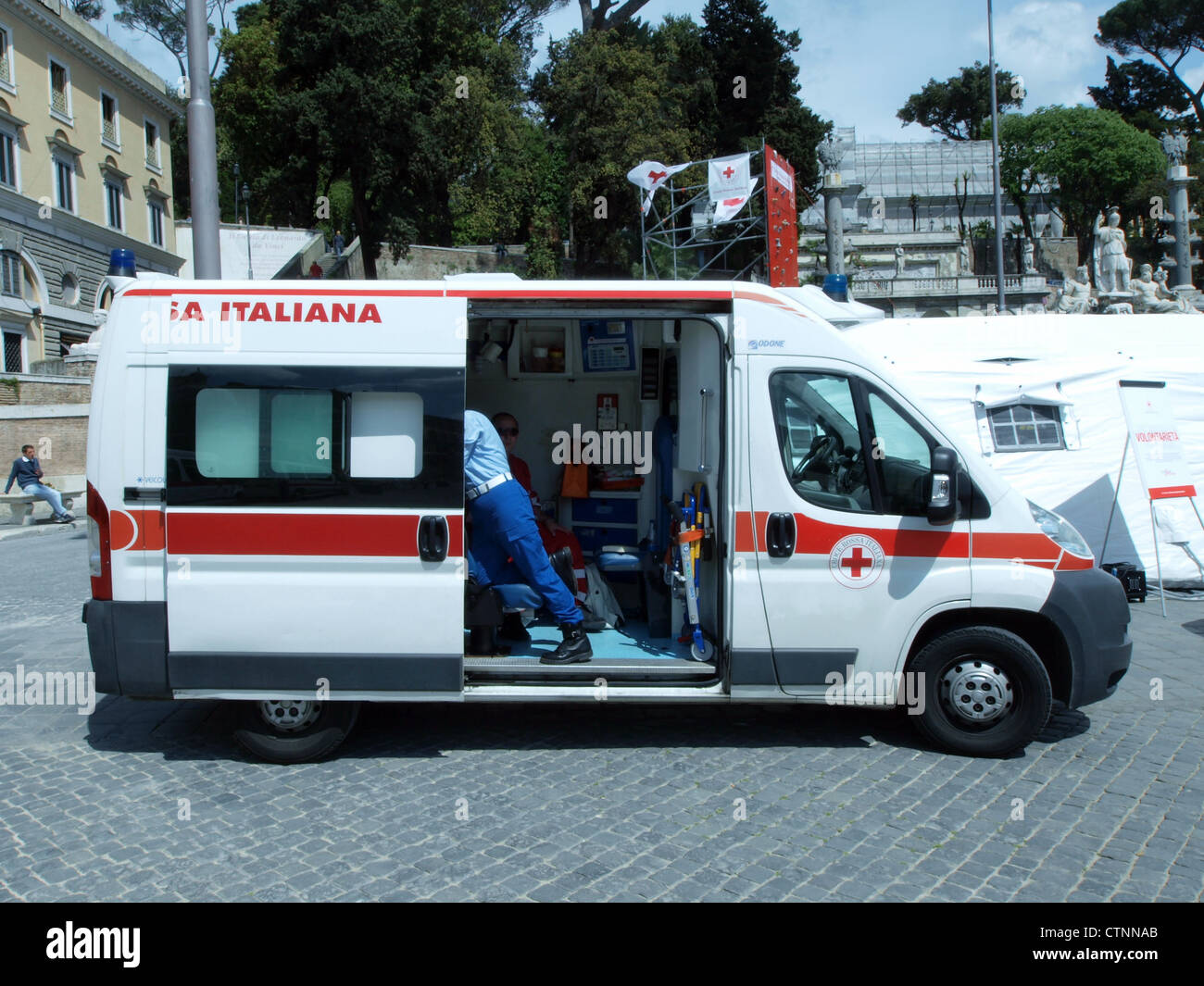 A Fiat ambulance is seen in Rome, Italy, serving as an emergency ...
