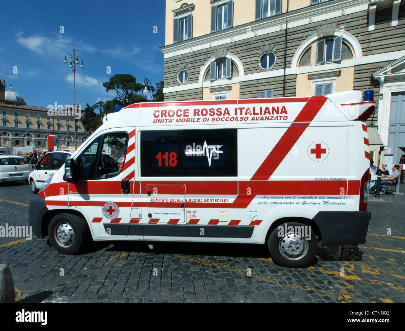 This vintage Fiat ambulance, used in Rome, is an example of mid-20th ...