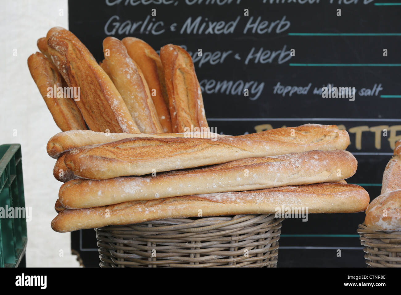 Bread for sale on a market stall Stock Photo - Alamy