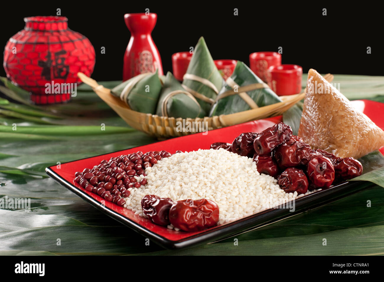 Zongzi and its ingredients Stock Photo - Alamy