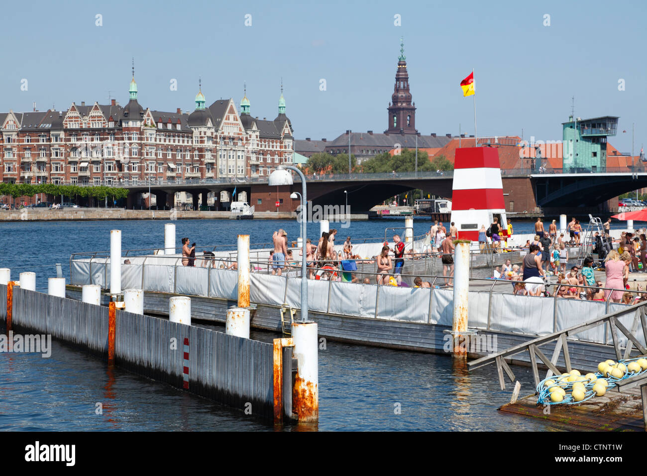 The Copenhagen Harbour Bath at Islands Brygge in the port of Stock ...