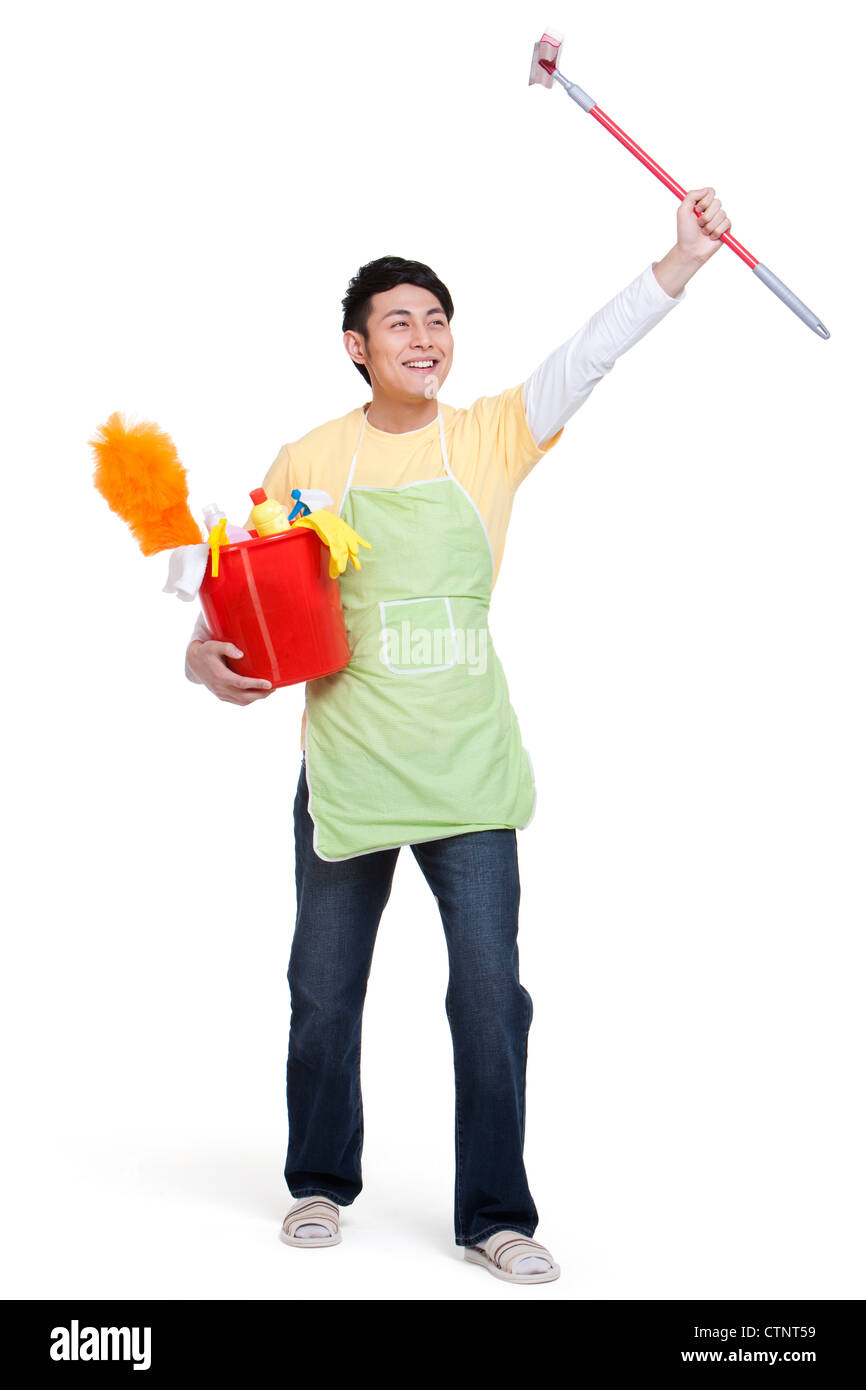 Happy housework time Stock Photo - Alamy