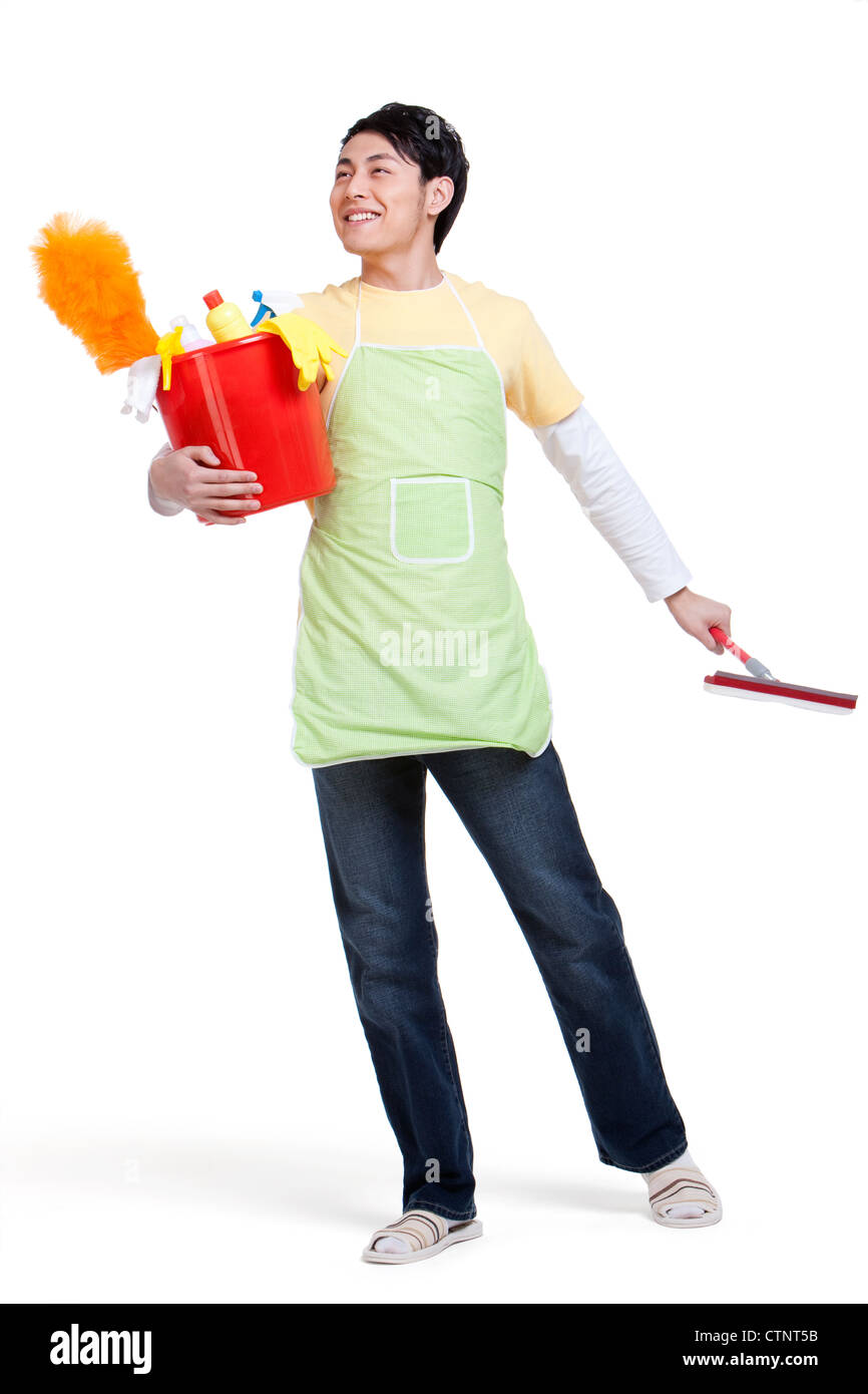 Happy housework time Stock Photo - Alamy