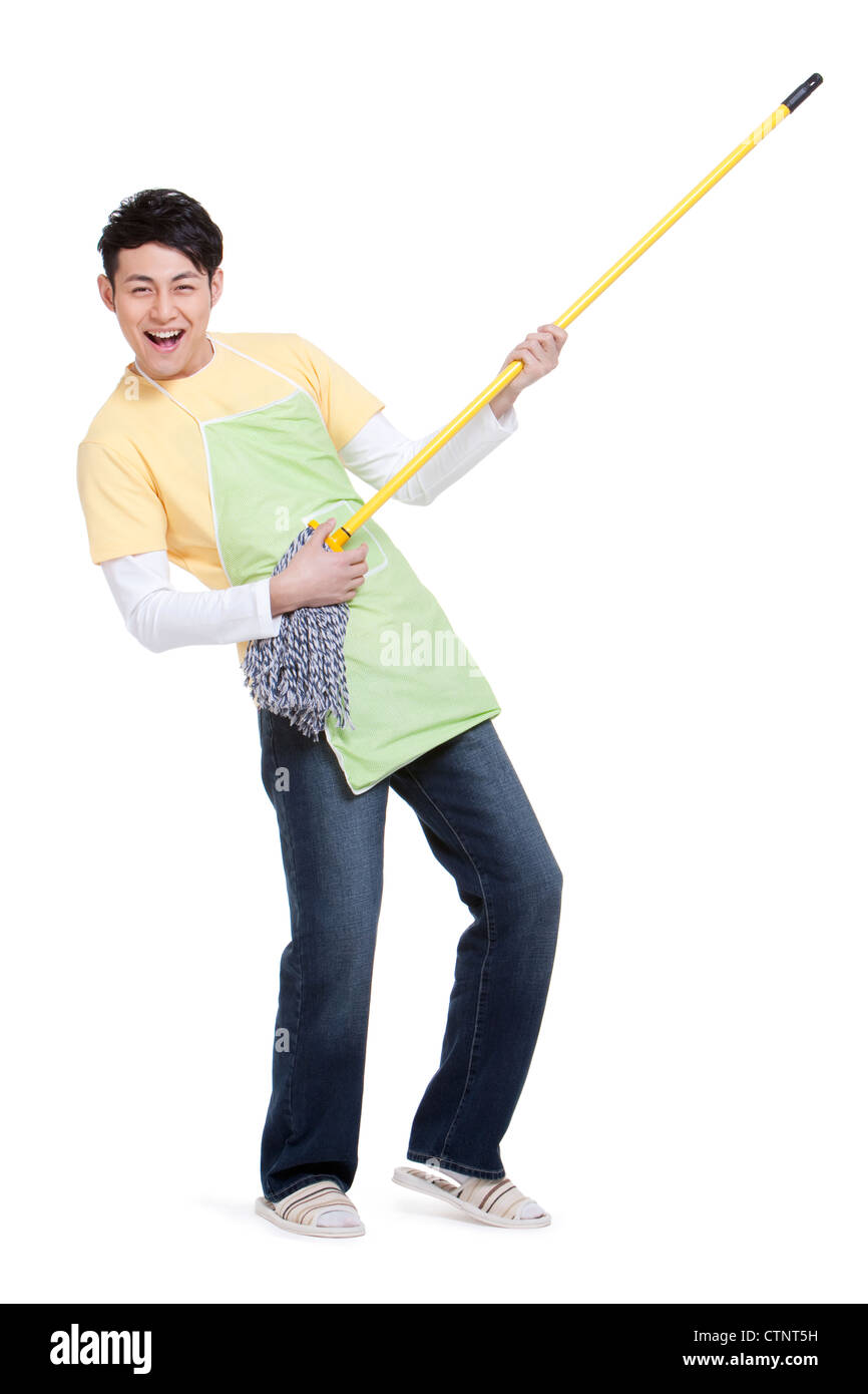 Happy housework time Stock Photo - Alamy