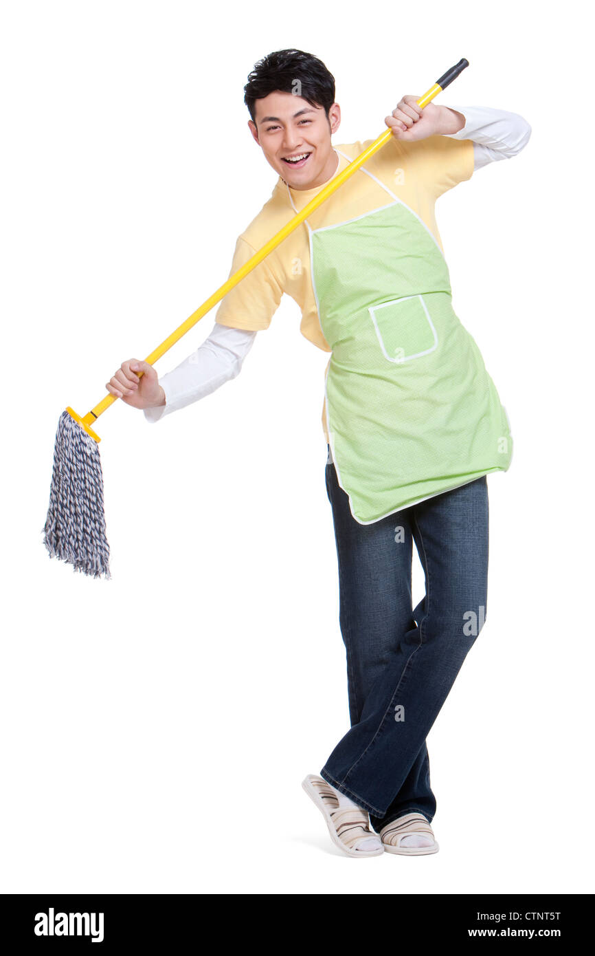 Happy housework time Stock Photo - Alamy