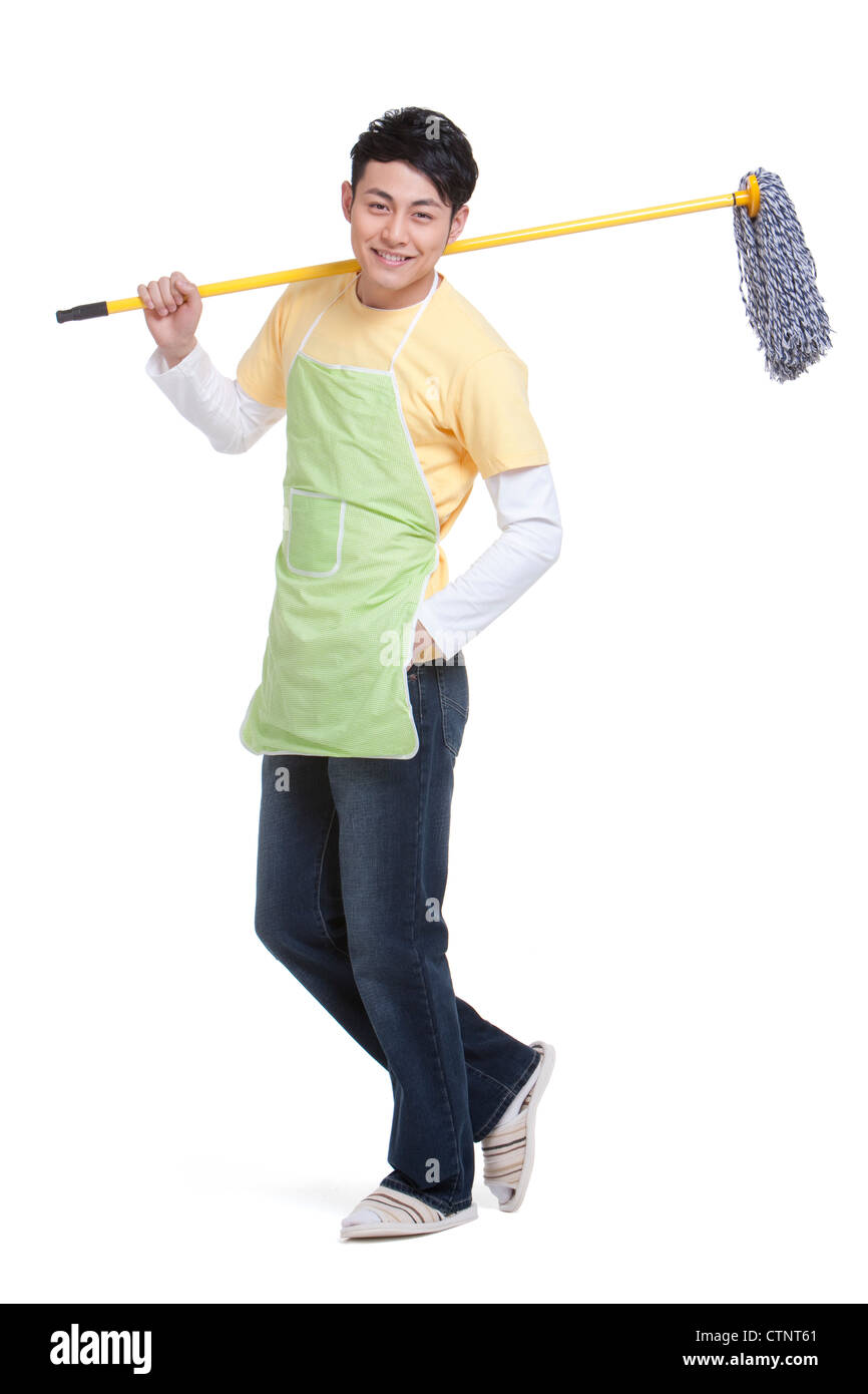 Happy housework time Stock Photo - Alamy