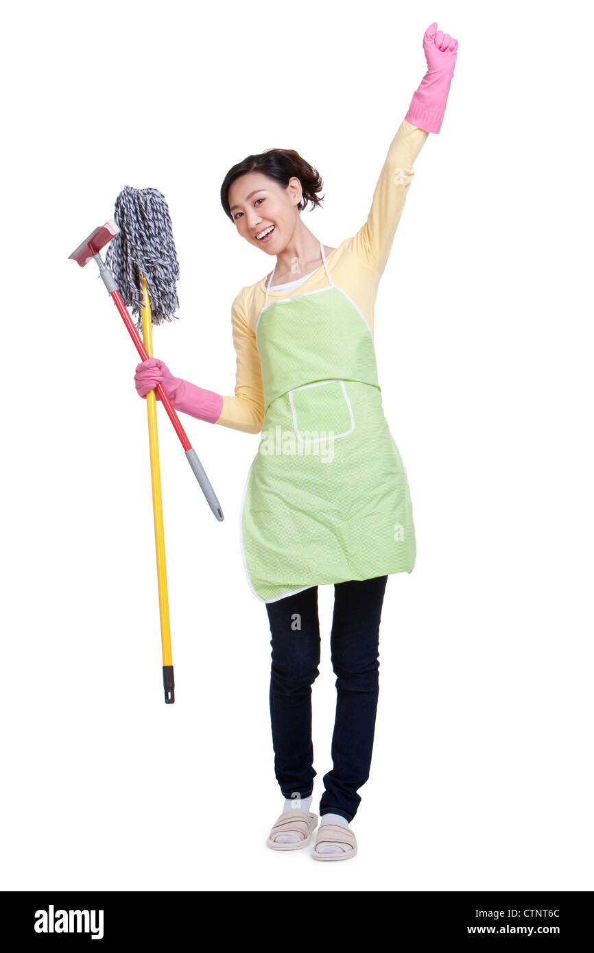 Happy housework time Stock Photo - Alamy