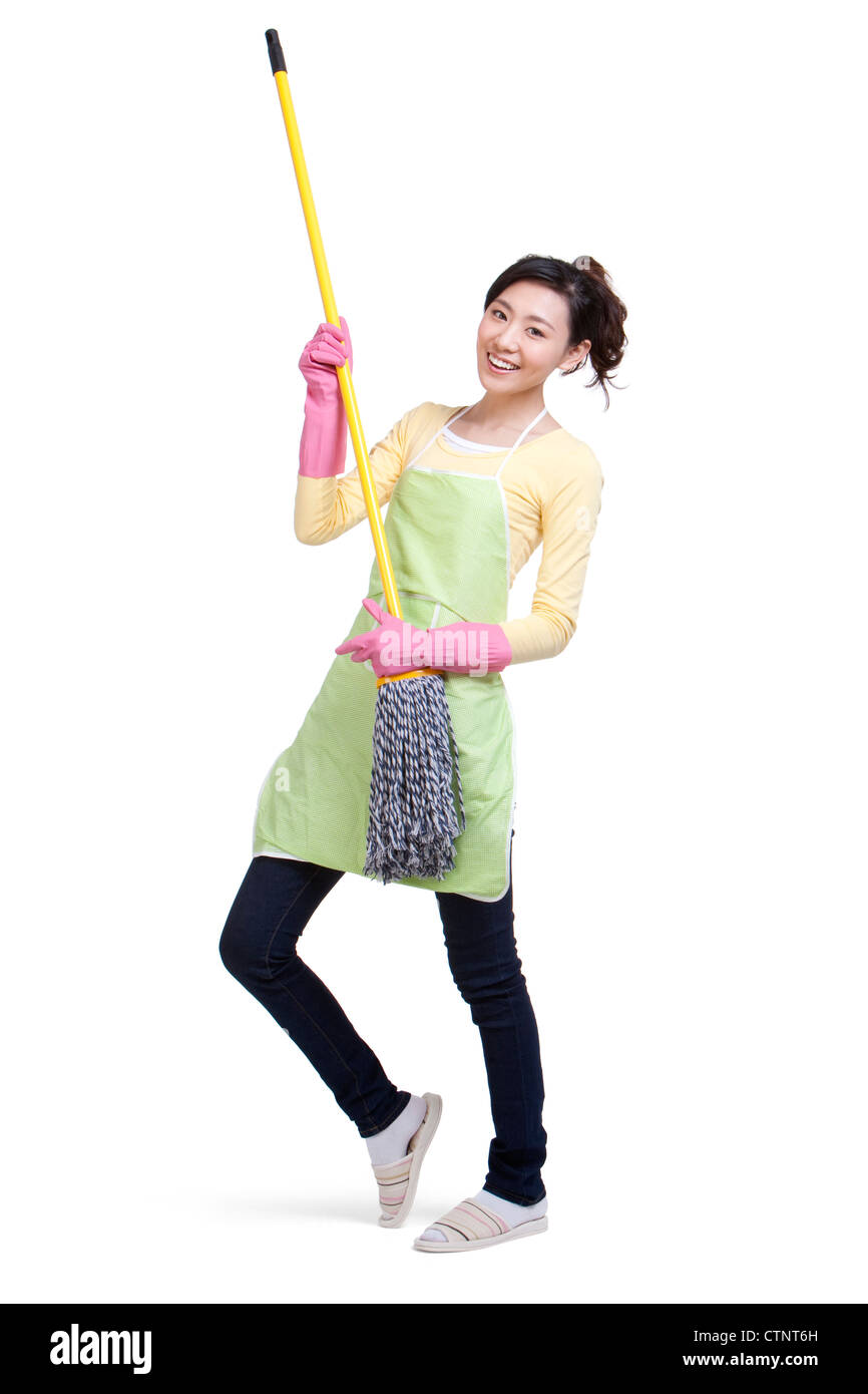 Happy housework time Stock Photo - Alamy