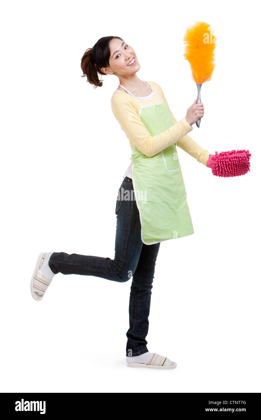 Happy housework time Stock Photo - Alamy