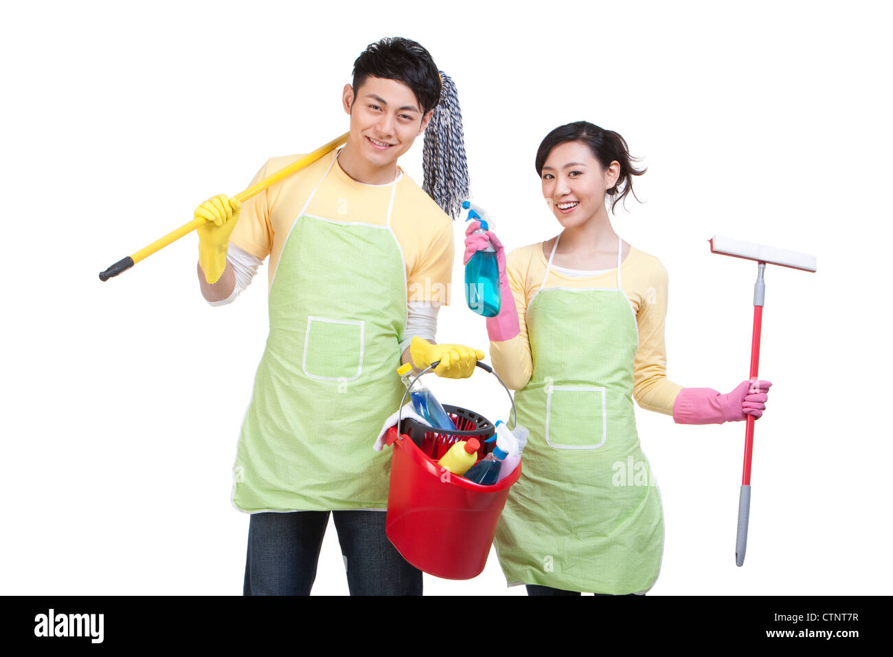 Happy housework time Stock Photo - Alamy