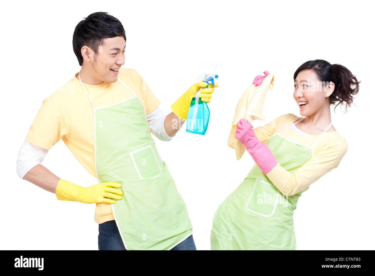 Happy housework time Stock Photo - Alamy