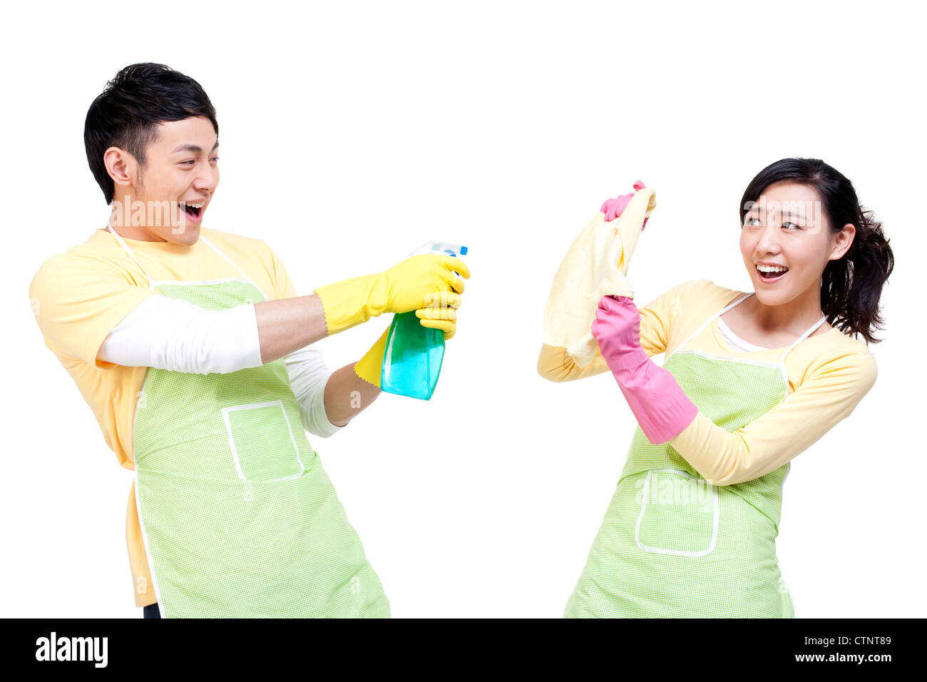 Happy housework time Stock Photo - Alamy