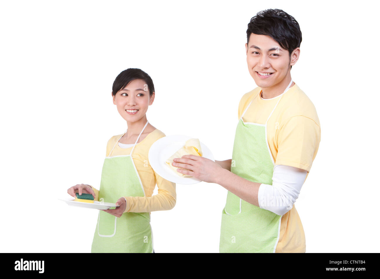 Women men cleaning Cut Out Stock Images & Pictures - Alamy