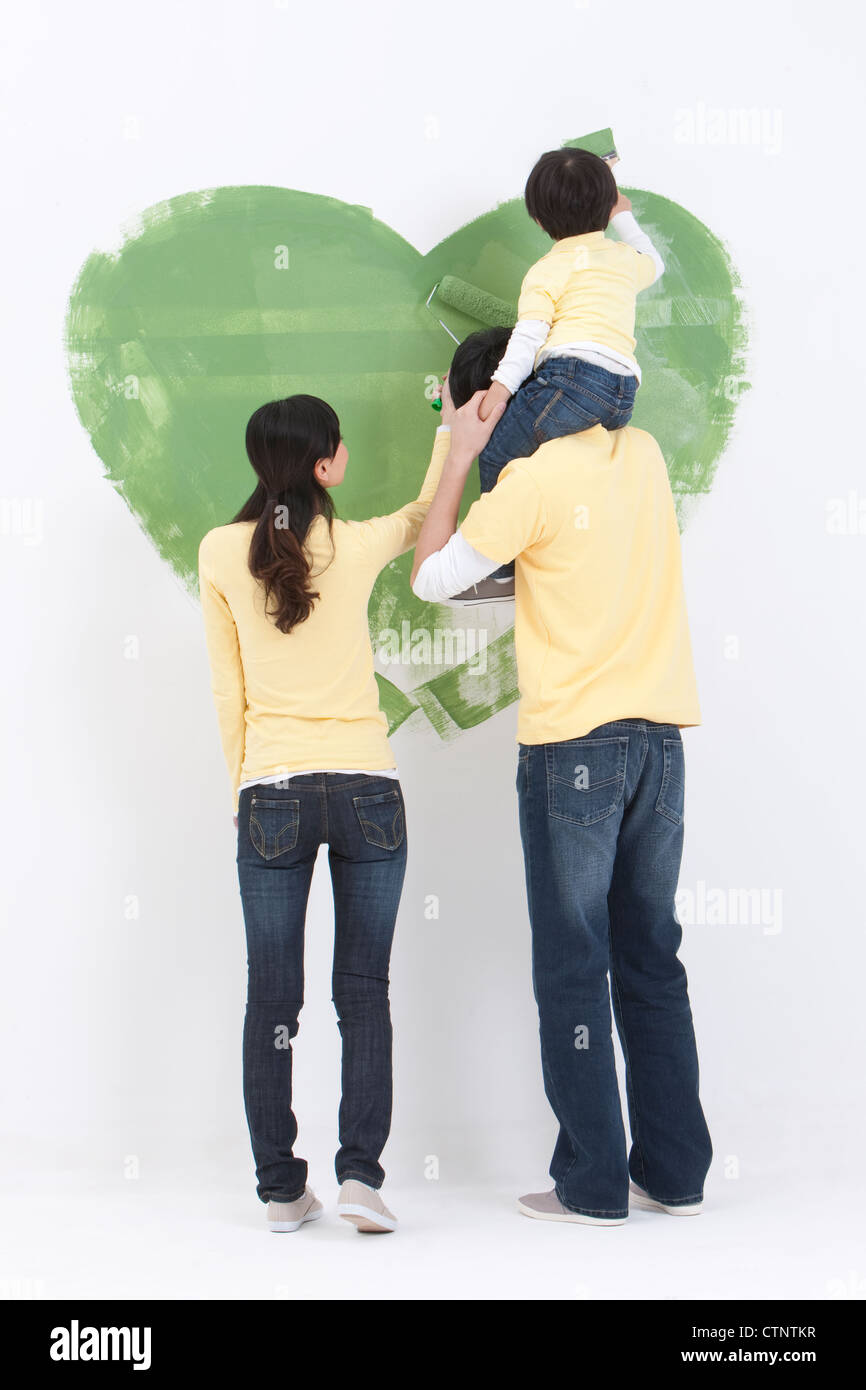 Family of 3 three side by side Cut Out Stock Images & Pictures - Alamy