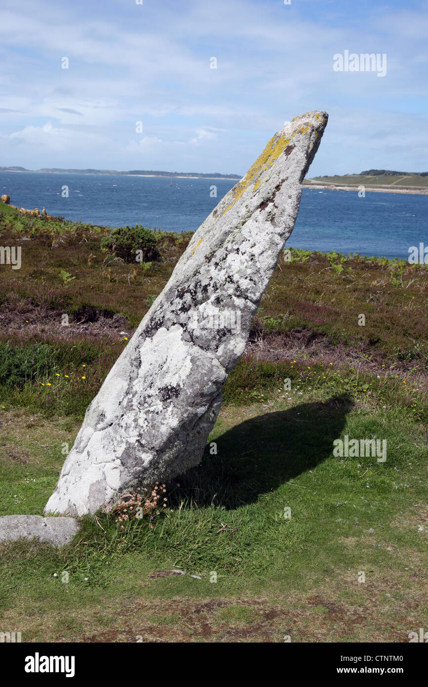 Old Man of Gugh, Bronze age Menhir C15th BC The Gugh, Scilly Isles ...