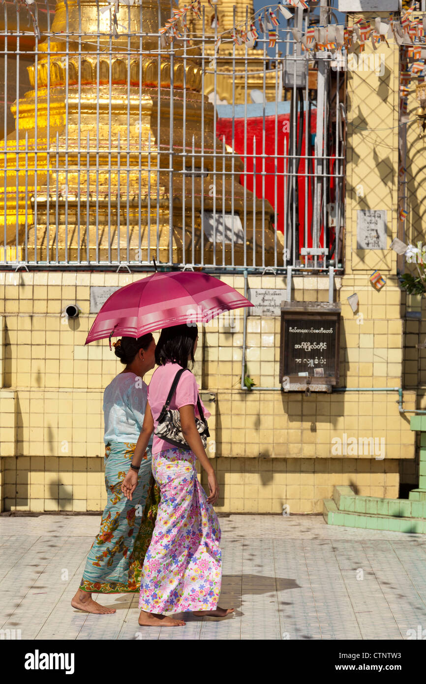 Buddha's First Sacred Hair Relic Pagoda Botataung Yangon Myanmar Stock ...