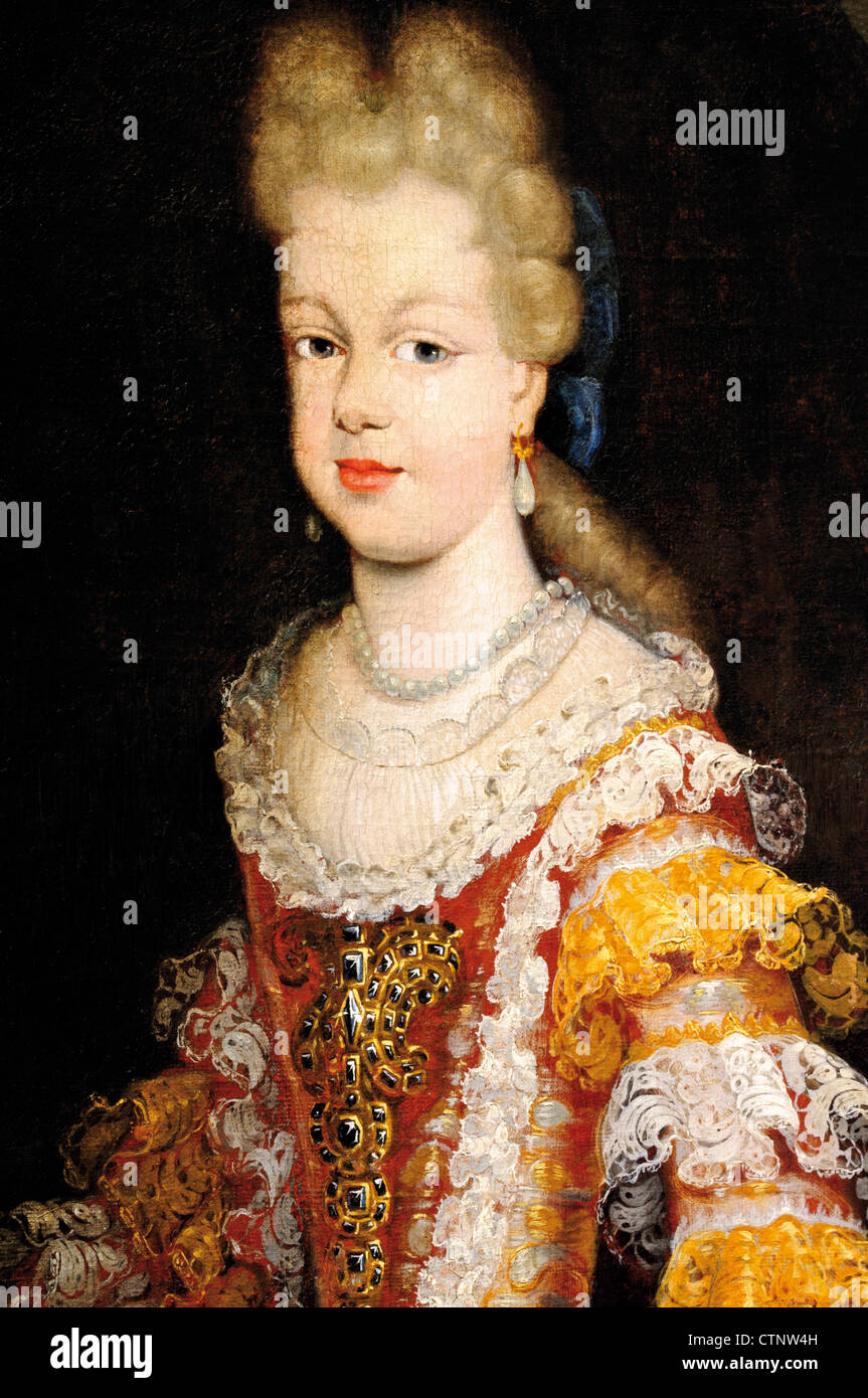 Spain, Burgos: Oil drawing of spanish queen Maria Luisa of Savoy in the ...