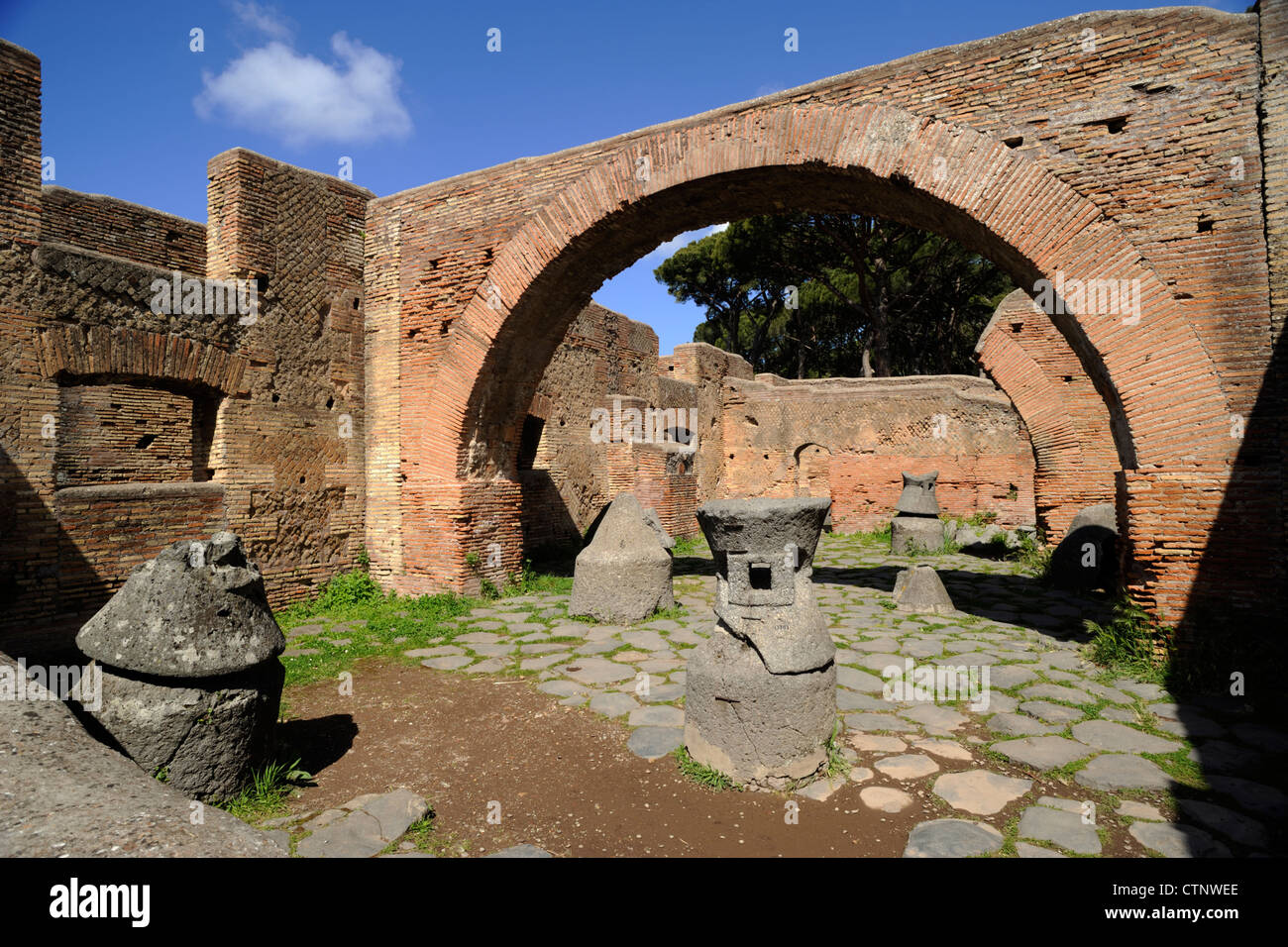 Italy, Rome, Ostia Antica, ancient Roman bakery Stock Photo - Alamy