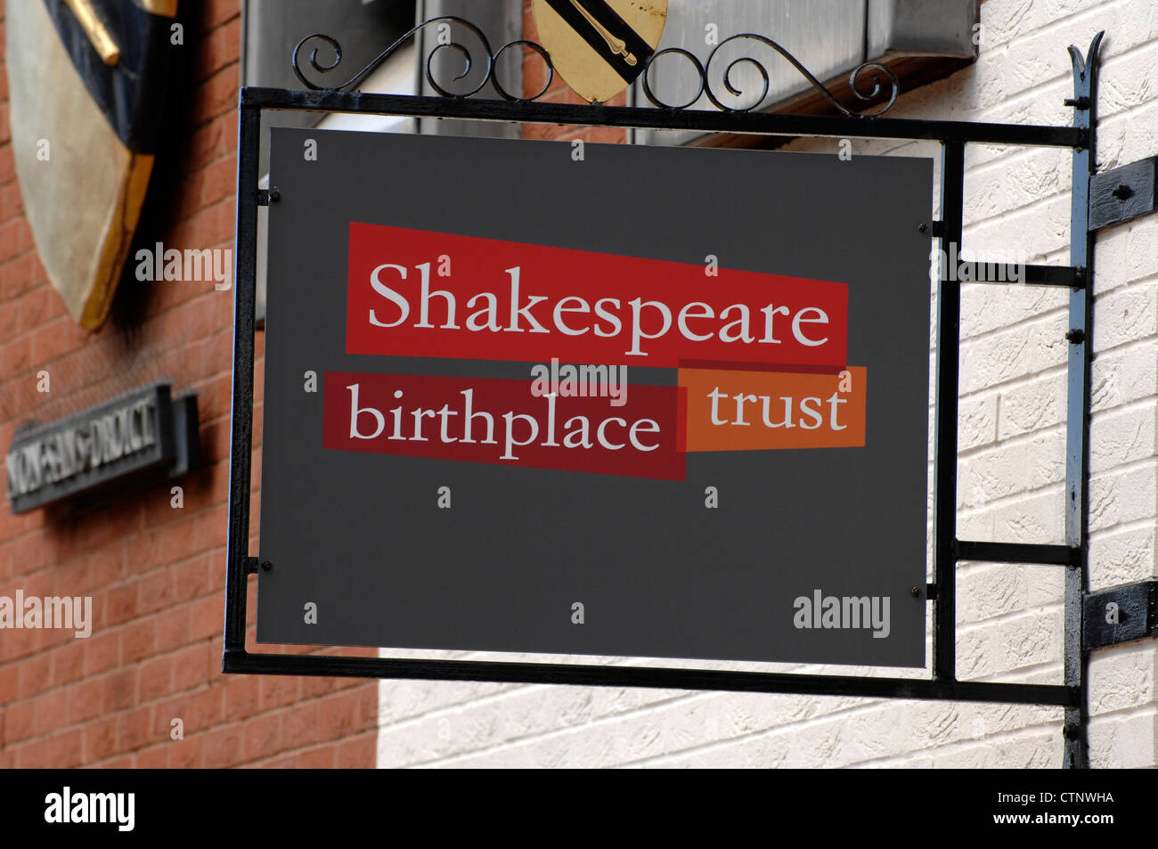 Shakespeare birthplace sign in Stratford on Avon england UK Stock Photo ...