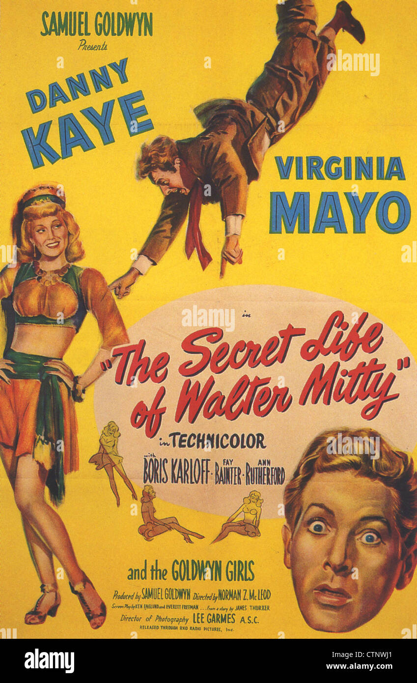 THE SECRET LIFE OF WALTER MITTY Poster for 1947 Samuel Goldwyn film ...