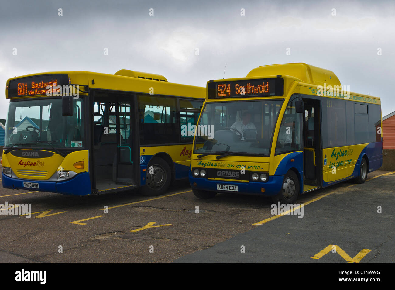 Dual fuel Anglian buses Stock Photo - Alamy