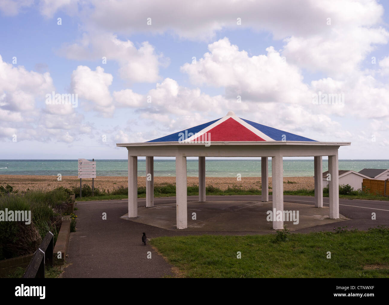 Lancing bandstand painted in Red, White and Blue Stock Photo - Alamy