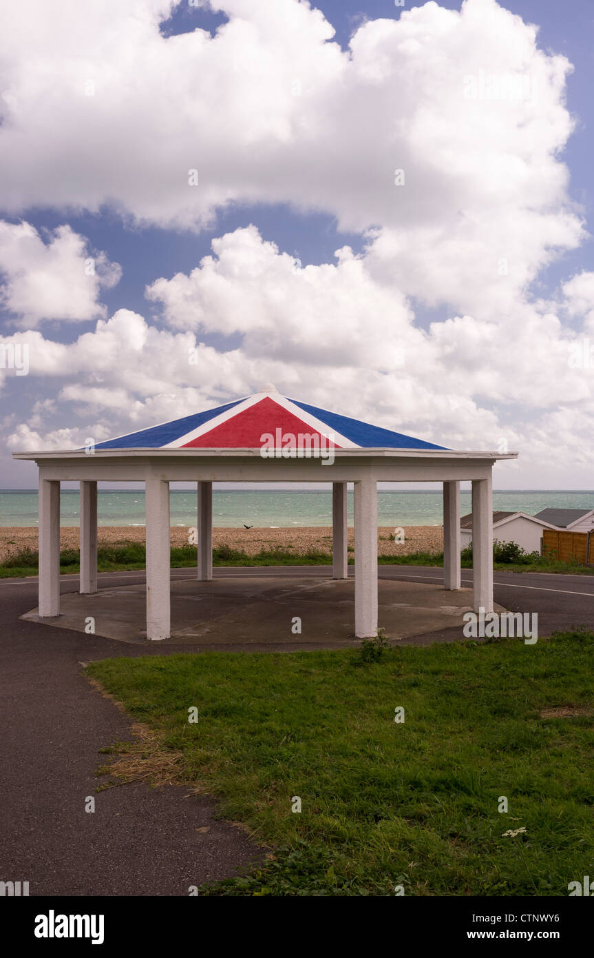 Lancing bandstand painted in Red, White and Blue Stock Photo - Alamy