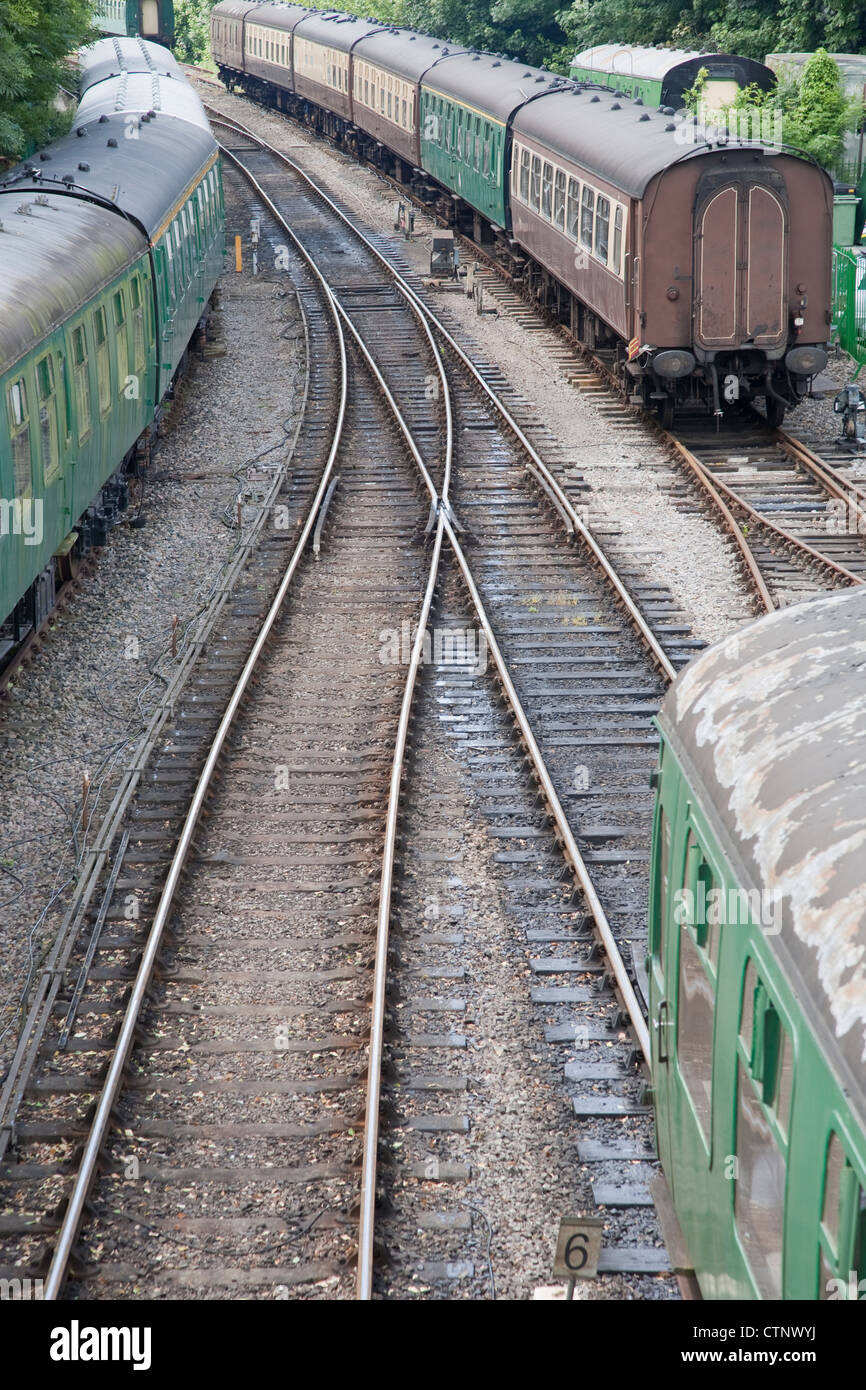 Railroad Track and Wagons Stock Photo - Alamy