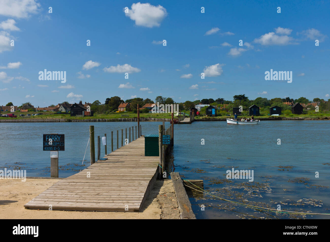 The ferry from Southwold to Walberswick, Suffolk across the river Blyth ...