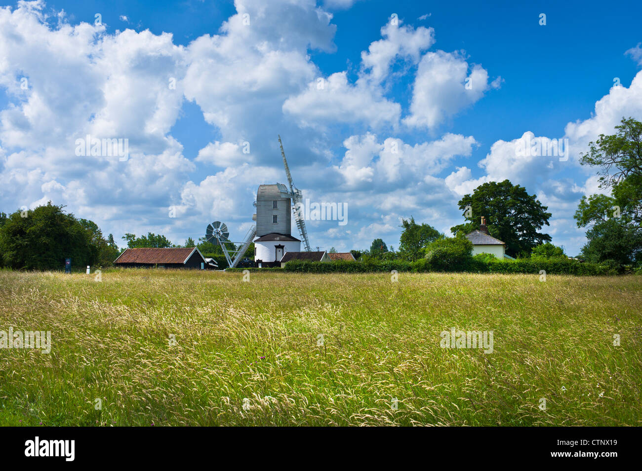 Saxtead Green Post Mill, Suffolk Stock Photo - Alamy