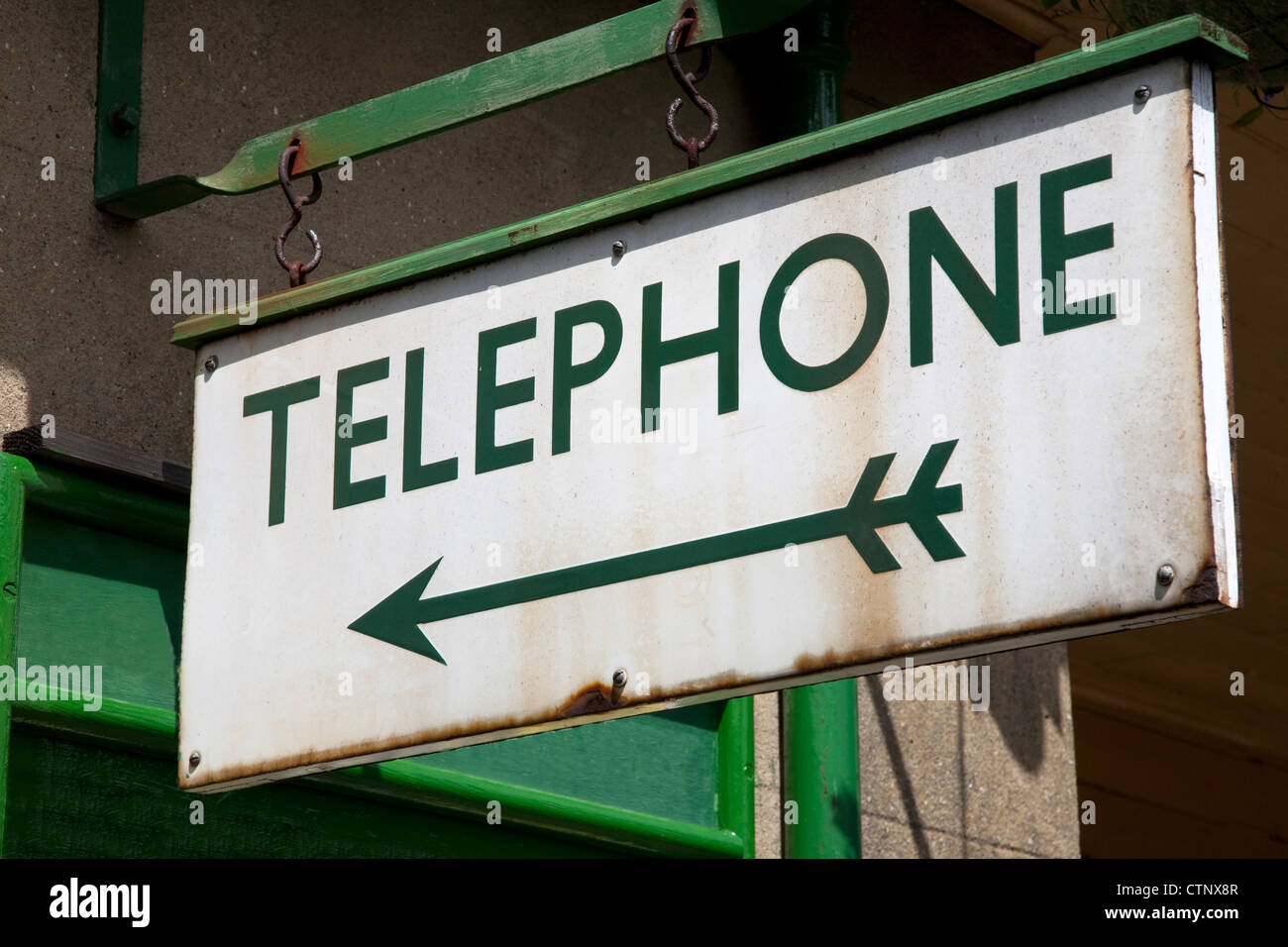Old Telephone Sign Stock Photo - Alamy